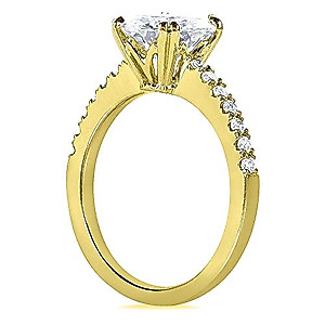 Kobelli Moissanite and Lab Grown Diamond Engagement Ring 1 3/4 CTW 14k Yellow Gold (GH/VS, DEF/VS), 6.5