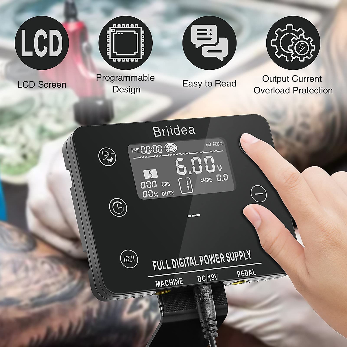 Briidea Professional Artist Power Supply with LCD Touch Screen, Easy to Program