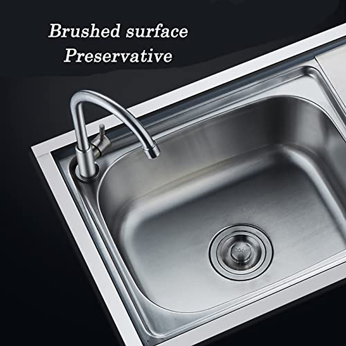 Free Standing Stainless-Steel Single Bowl, Commercial Restaurant Kitchen Sink Set w/ Faucet & Drainboard, Prep & Utility Washing Hand Basin w/ Workbench & Storage Shelves Indoor Outdoor ( Color : A )