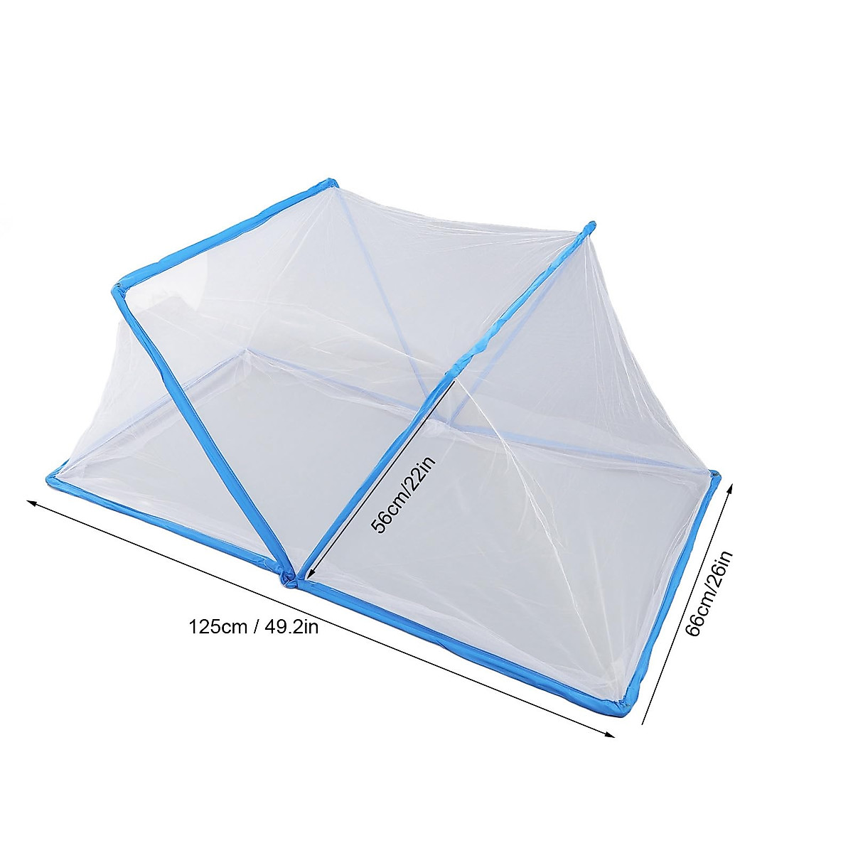 Pssopp Baby Bed Net, Foldable Summer Bedroom Net Tent for Baby Cots Cribs Cot Bed (Blue)
