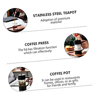 Mikinona Espresso Camping Tea Kettle Hand Drip Coffee Camping Coffee Maker Coffee Machines for Home French Coffee Press Concentrated Coffee Tea Maker 304 Stainless Steel