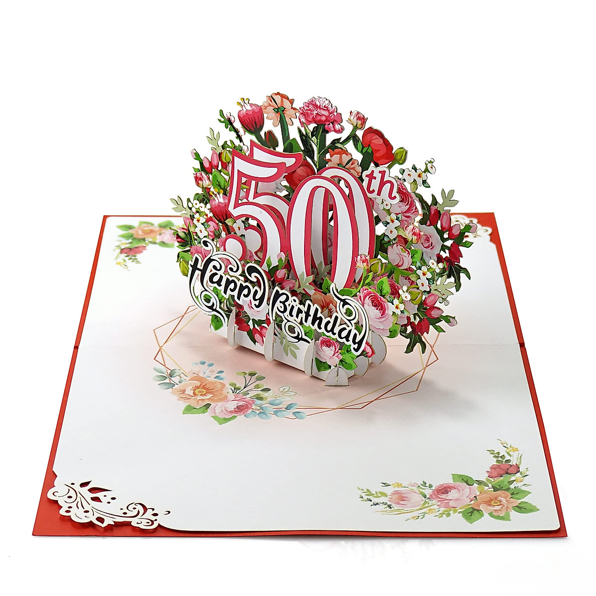 CUTPOPUP Birthday Card Pop Up, Mother's Day, 3D Greeting Card (50th Happy Birthday)
