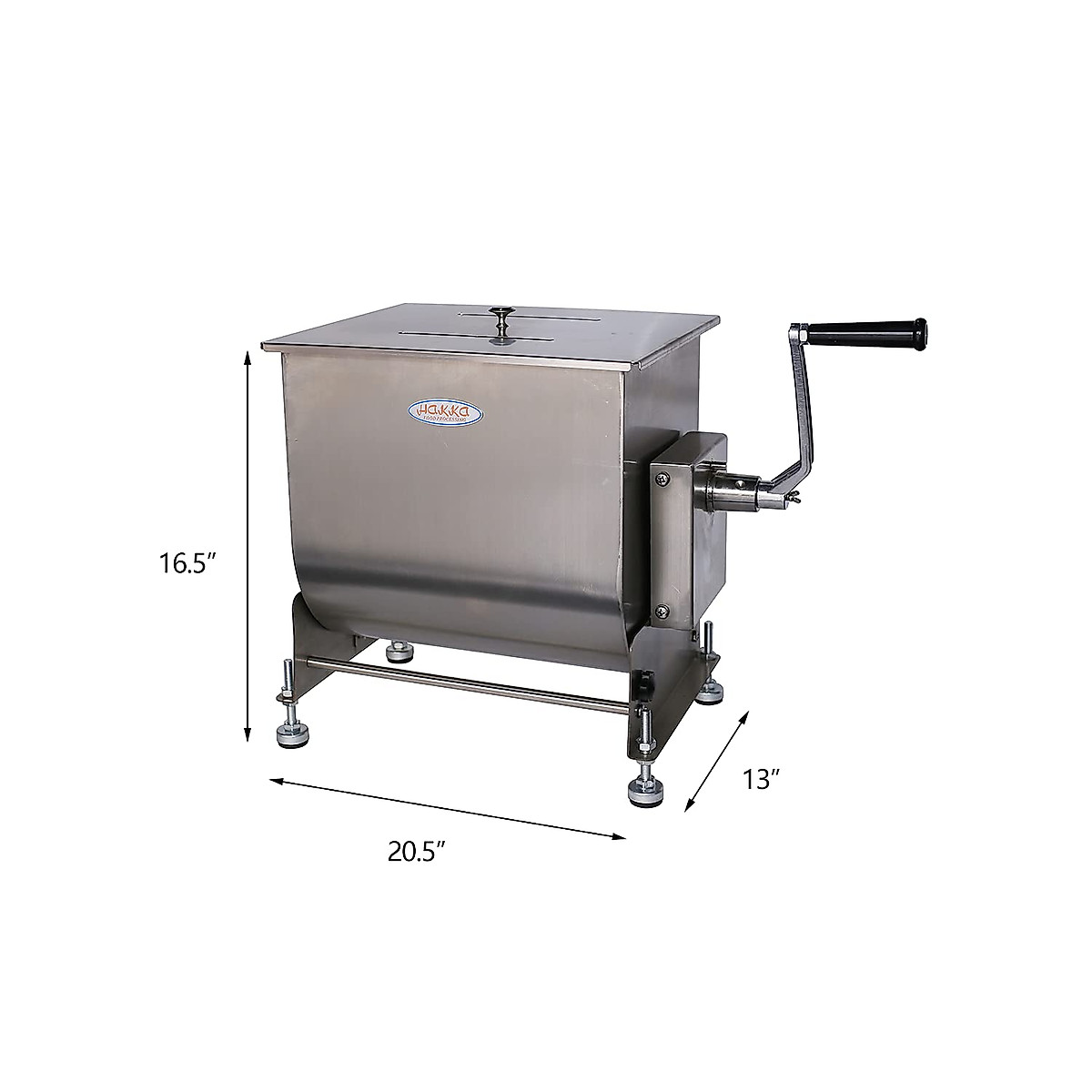 Hakka 45lb/22.5L Manual Meat Mixer, Stainless Steel 30L Tilt Tank Meat Mixer for Sausage (Mixing Max.45lb/22.5L for Meat)