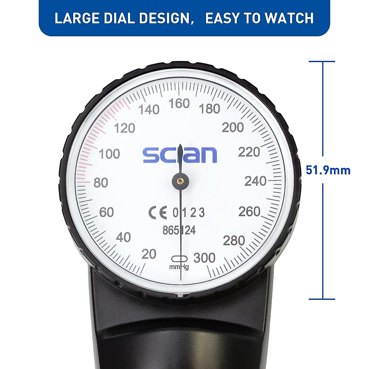 SCIAN Aneroid Sphygmomanometer - Manual Blood Pressure Cuff with D-Ring Universal Cuff 10-16"", Carrying Bag for Nurse Doctor Senior Adult(Black, Stethoscope Not Included), Large