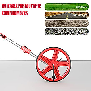 ZHJAN Distance Measuring Wheel in Feet and Inch,Collapsible with One key to Zero,Kickstand,Cloth Carrying Bag,Portable Measurement Wheel Professional engineering Road Measuring Tool