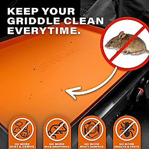 OTCPP Silicone Griddle Mat for Blackstone 36 Inch Griddle, Heavy Duty Food Grade Silicone Mat, Protect Griddle from Rodents, Insects, Debris, and Rust(Orange 36inch)