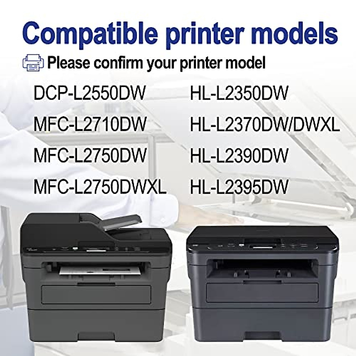 (1 Pack,Black) TN760 TN-760 Compatible Toner Cartridge Replacement for Brother DCP-L2550DW MFC-L2710DW MFC-L2750DW MFC-L2750DWXL HL-L2350DW HL-L2370DW Toner Cartridge Printer