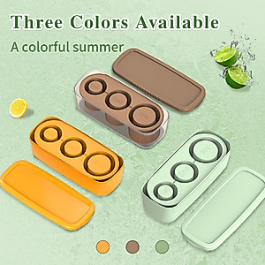 Likiyol Ice Cube Tray for Stanley Cup, Silicone Ice Cube Tray with Lid and Bin for Freezer, 3 Hollow Large Cylinder Tumbler Ice Cube Mold for Drink, Juice, Cocktail, Whiskey, 20Oz/30Oz/40Oz, Green