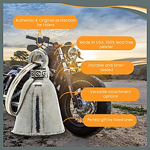 Guardian Bell Bass Fish Good Luck Bell w/Keyring & Black Velvet Gift Bag | Motorcycle Bell | Lead-Free Pewter | Good Luck Gift to Friends & Family | Bike Bell | Made in USA