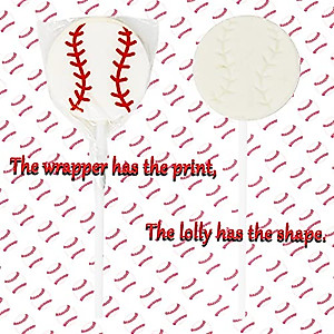 Baseball Lollipops Suckers Sports Pops for Birthday, Sports Event or Baseball Party Favor, Individually Wrapped 12 Pack