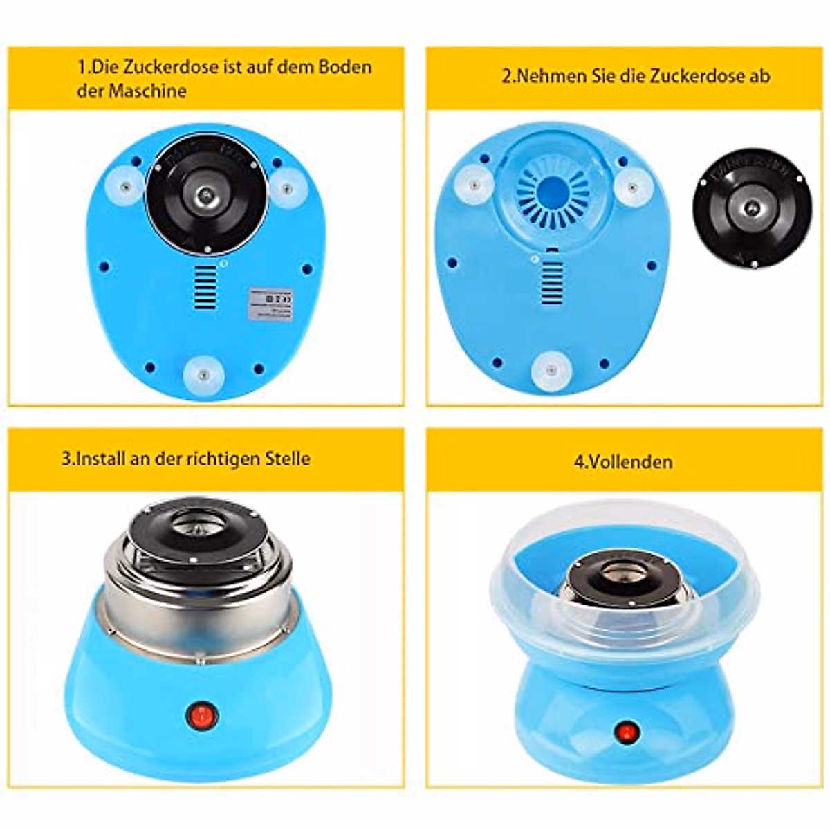 Hovico Cotton Candy Maker Homemade Cotton Candy Maker for Home Birthday Family Party Christmas Gift,Mini Cotton Candy Maker Floss Sugar Includes 10 Cones And Sugar Scoop