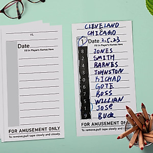 100 Packs 10 Line Sports Strip Cards Super Football Bowl Football Pool Cards, 100 No-Repeat Baseball Boxing Soccer Football Strip Cards Playing Scratch Off Cards for Super Football Party Favor