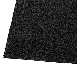 Flash Furniture Harbold Indoor/Outdoor Coir Doormat - Solid Black Fibers - 18" x 30" - Non-Slip Backing