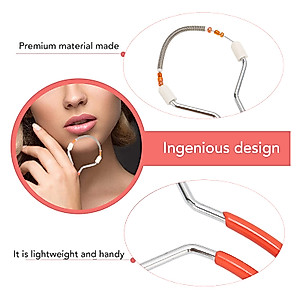Spring Facial Hair Remover, Manual Epilator Spring, 3 Pcs Portable Manual Hair Removal Tool Spring Threading Epilator for Women Face Upper Lip Chin Cheeks
