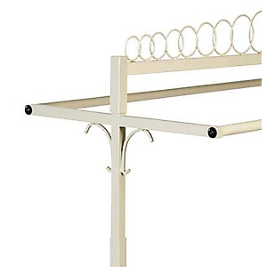 SSWBasics Boutique Ivory Double-Rail Rolling Clothes Rack