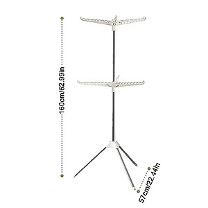 Foldable Clothes Drying Rack | Foldable Drying Rack with 3 Legs - Steamer Hanger Stand, Stainless Steel Telescopic Laundry Drying Rack, Home Indoor Use Buogint