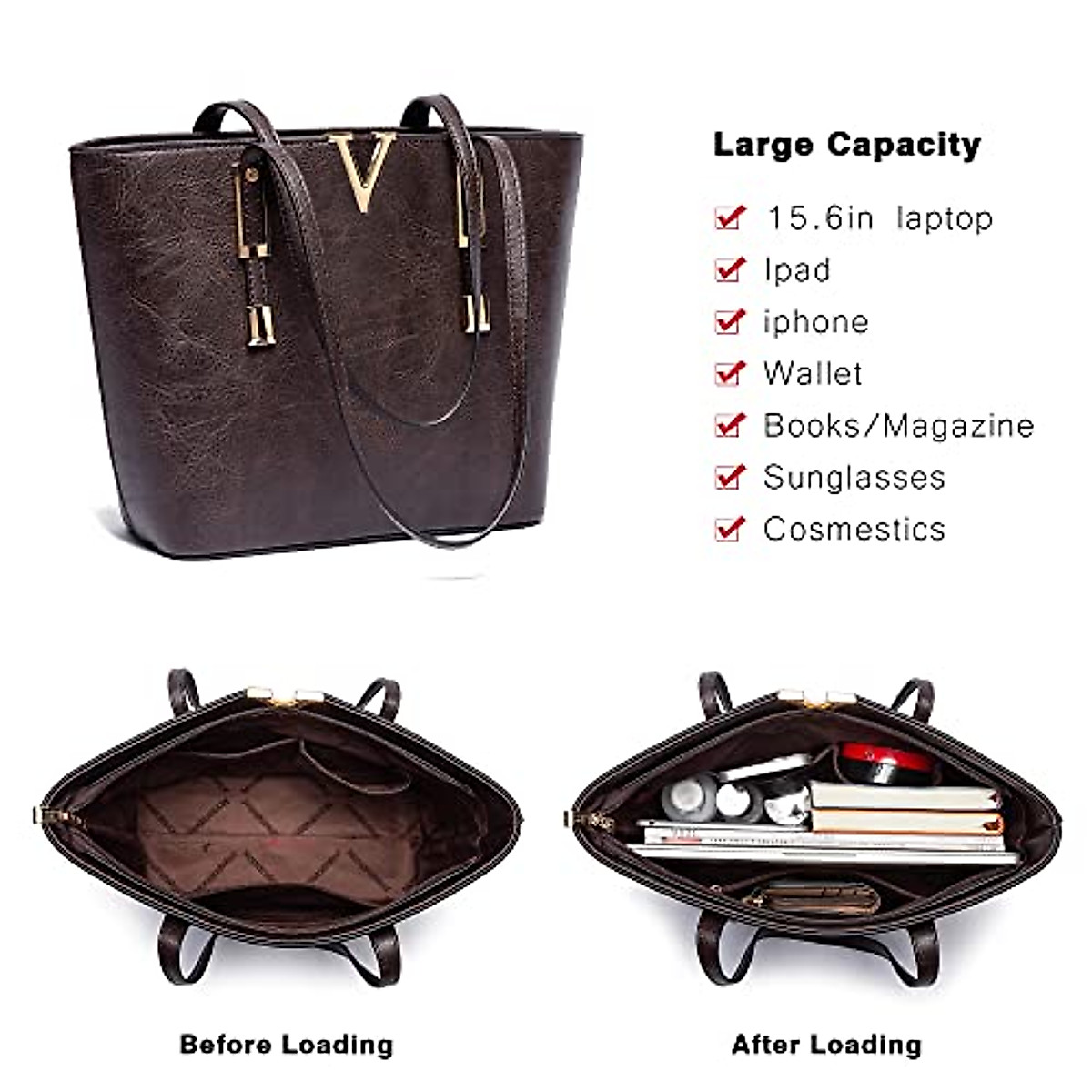 Montana West Tote Handbags for Women Vegan Leather Shoulder Bag Large and Medium 2PCS Purses Set B2B-MWC2-034CF