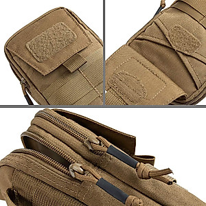 EXCELLENT ELITE SPANKER Tactical Molle EDC Pouch Organizer Nylon Belt Waist Bag with Cellphone Holster for iPhone 14 Pro131211ProMax XsMax XR XS X 8P 8 7 6 Samsung Galaxy S22 S21 Note20(Coyote Brown)