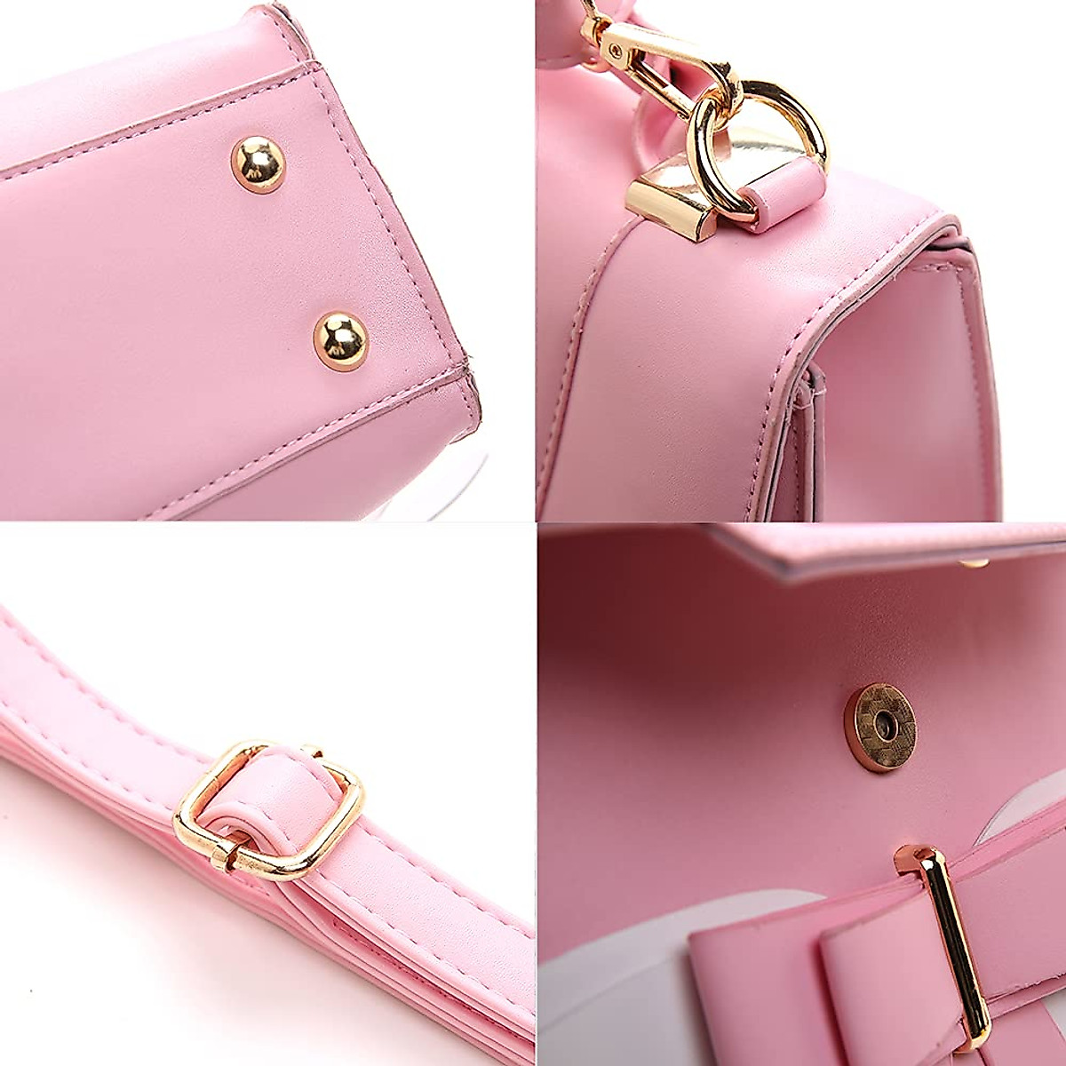 XTAPAN Women's Fashion Top Handle Cute Angel Wings Cross Body Shoulder Bags Girls Kawaii Handbag Small Lightweight Wallets Casual Purse Zipper bag For Daughter's Friend's Birthday Gifts 9.1" Dark Pink