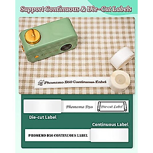Phomemo Label Maker Machine with Tape D50 for 3/4" to 7/8" Tape, Portable Thermal Label Maker Machine, Bluetooth Label Printer for Storage,Office,Kitchen, Support Phones & Pad, USB Rechargeable