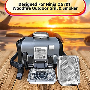 TOHONFOO 20 Pack Drip Pan Liners for Ninja OG701 Woodfire Outdoor Grill & Smoker - Compatible with Weber Genesis - Spirit - Q Series - Disposable Aluminum Foil Grease Tray Liners