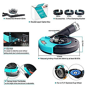 Raizi 5 inch Universal Surface Grinding Dust Shroud Hand Angle Grinder+4 1/2" Diamond Grinding Cup Wheel