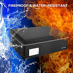 BALAPERI Fireproof Photo Storage Box with Lid (Box Only)- Holds up to 20 4" x 6" Photo Cases, Collapsible Scrapbook Storage Box, Portable Photo and Craft Keeper Storage Box with Handle