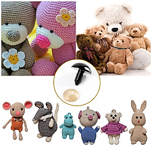 XKDOUS 260PCS Plastic Safety Eyes with Washers, 6-18 mm, 8 Sizes Safety Eyes for Crochet Crafts, DIY Crafts, Stuffed Animals