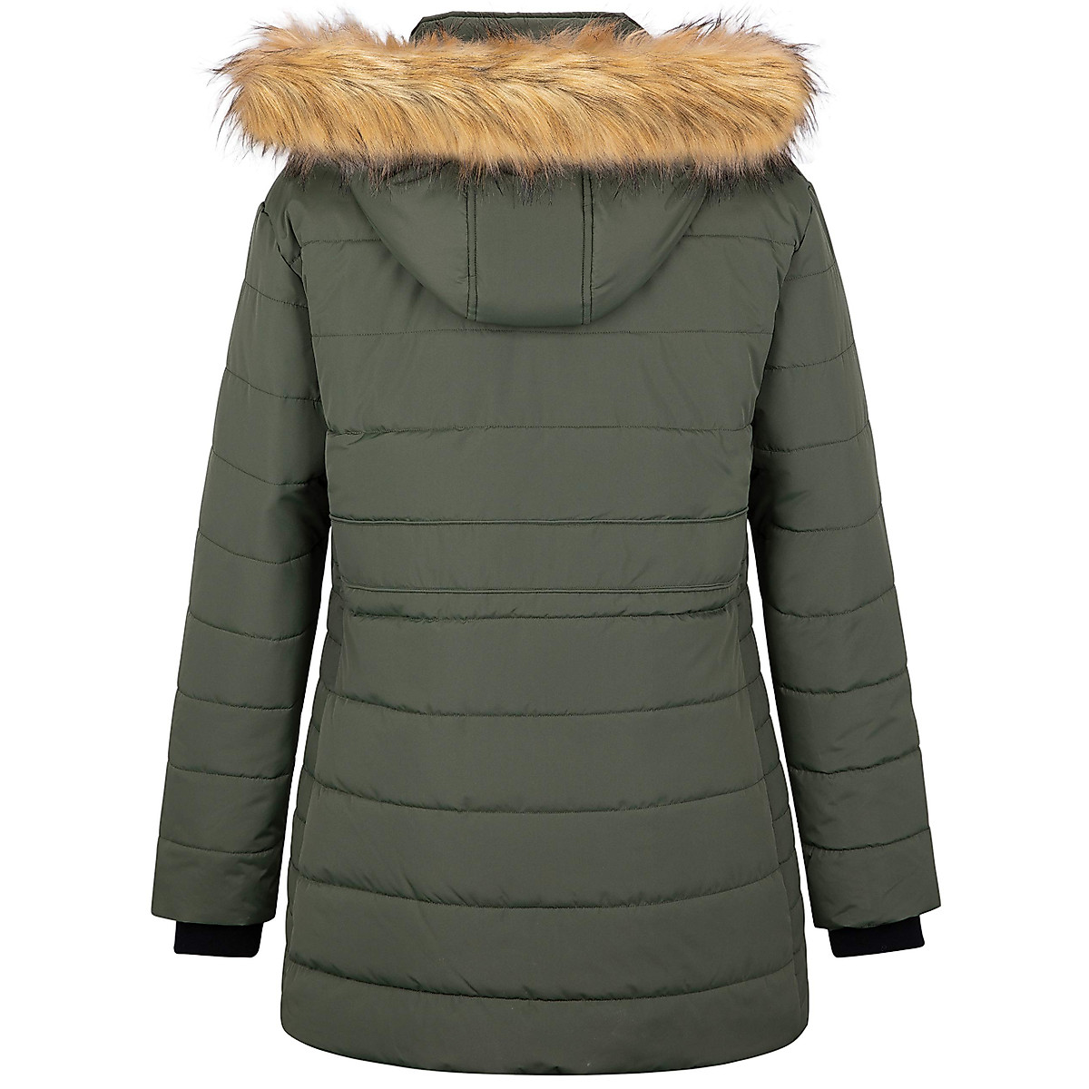 Soularge Women's Plus Size Winter Hooded Coat with Detachable (Army green, 3X)