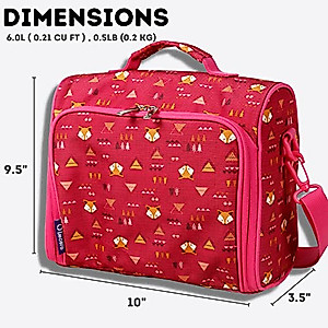J World New York Casey Kids Lunch Bag. Cute Insulated Lunch-Box for Boys Girls, Fox