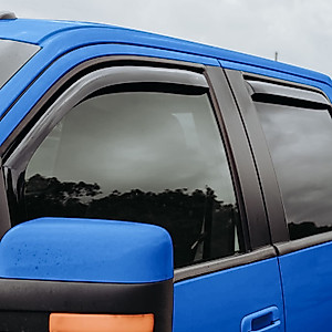 Goodyear Shatterproof in-Channel Window Deflectors for Trucks Ford F-150 2009-2014 SuperCrew, Rain Guards, Window Visors for Cars, Vent Deflector, Truck Accessories, 4 pcs- GY003405LP