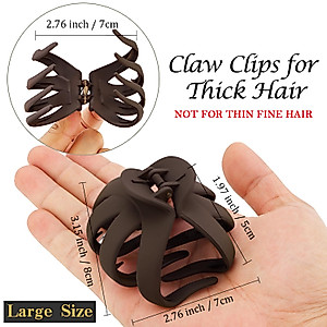 Atoden Hair Clips, 5Pcs Octopus Matte Hair Claws for Women, Large 3.15" Hair Clips for Thick Hair, Non-slip Jaw Clips, Hair Accessories