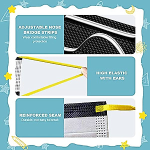 Sheal Kids 100PCS Individually Packaged Black with Colorful Elastic Earloops Disposable Face Masks Perfect Size for Children ( 4-12 Years)