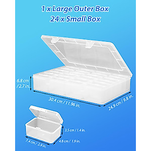 75Pcs Small Bead Organizer Box, Clear Rectangles Bead Storage Containers with Lids, Plastic Craft Storage Box Bead Cases, Mini Small Parts Organizer for Jewelry Nail Screws Seeds and Labels