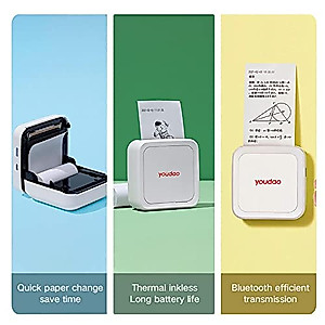 YOUDAO Pocket Printer | Portable Mini Bluetooth Thermal Printer | Photo Printer, Sticker Maker, Cute Notes Printer Compatible with iOS & Android | Journaling, Scrapbooking, Note Taking, Gifts, More