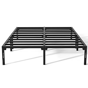 VENI HOME 14 Inch Queen Bed Frame, Heavy Duty Metal Platform Bed Frame with Dual Center Supports,No Box Spring Needed,Easy Assembly