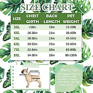 Harikaji Dog Hawaiian Shirt, Summer Pet Clothes Large Dog Cool Costume Beach T-Shirt for Medium Large Dog(White,6XL)