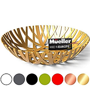 Mueller Fruit Basket, European Fruit Bowl, Fruit and Vegetables Holder for Counters, Kitchen, Countertop, Home Decor, High-end Look, Gold