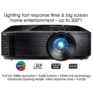Optoma HD146X High Performance Projector for Movies & Gaming | Bright 3600 Lumens | DLP Single Chip Design | Enhanced Gaming Mode 16ms Response Time