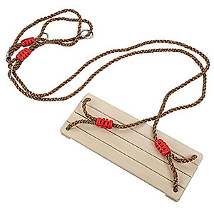 BORDSTRACT Hanging Wooden Swings for Kids and Adults, 150kg Load, Swing Seat with Adjustable Ropes for Playground Backyard Swing Set Accessories Replacement