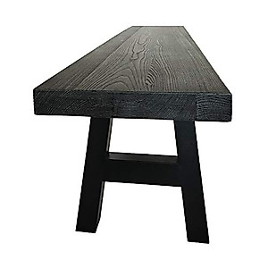 Christopher Knight Home Ozias Indoor Lightweight Concrete Dining Bench, Natural Grey / Black