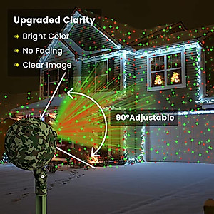 Christmas Lights Projector Outdoor, Laser Light Projection Outside LED Projectors Spotlight Show Waterproof Christmas Decorations Lighting for Xmas Holiday with Timer Remote