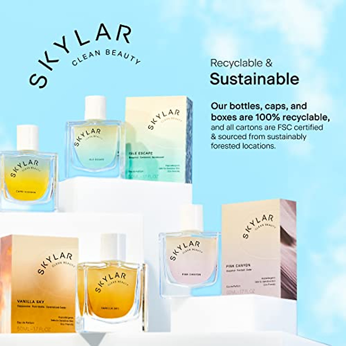 Skylar Salt Air Eau de Parfum - Hypoallergenic & Clean Perfume for Women & Men, Vegan & Safe for Sensitive Skin - Fresh Perfume with Notes of Driftwood, Sea Salt & Seaweed - 10mL /0.33 Fl oz