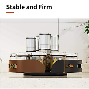 Lazy Susan Organizer, CASUN Metal Steel Rotating Spice Racks with Turntable for Kitchen Pantry Cabinet Cupboard Table, 11.4 inch Black(Single Tier)