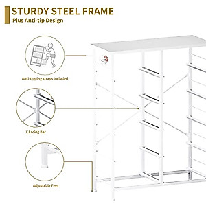 KAI-ROAD Tall White Dresser for Bedroom with 10 Drawer Dressers & Chests of Drawers Fabric Dresser Storage Tower for Closet Kids and Adult Modern