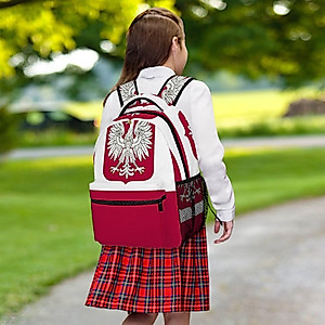 Polish Flag Eagle Travel Laptop Backpack Casual Daypack with Mesh Side Pockets for Book Shopping Work