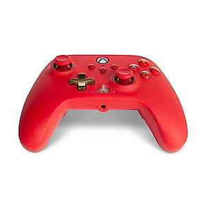 PowerA Enhanced Wired Controller for Xbox Series X|S - Red, Detachable 10ft USB Cable, Mappable Buttons and Rumble Motors, Officially Licensed for Xbox