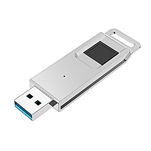 KOOTION 64GB High Speed Recognition Fingerprint Encrypted Flash Drive USB3.0 Drive Memory Stick, Silver