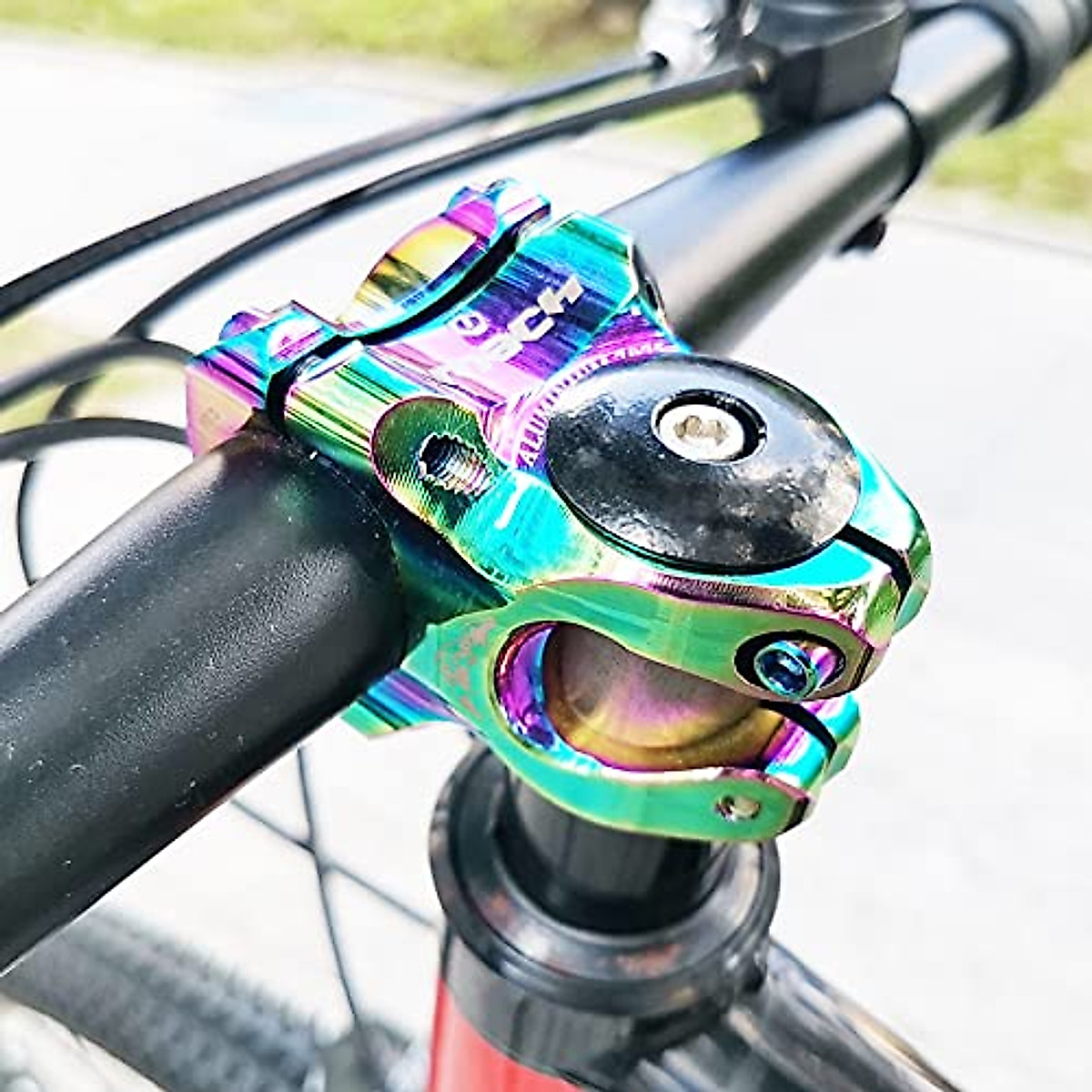 HAIDAOYING 2pcs Bike Stem Mountain31.8mm Bike Stem Short Bicycle Handlebar Stem for Aluminum Alloy Stem for Most Bicycle, Road Bike, MTB, BMX, Fixie Gear, Cycling Oil Slick Color