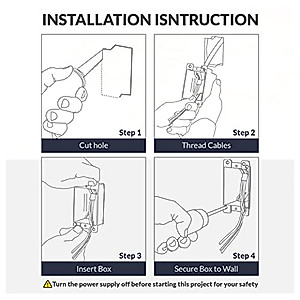 Newhouse Hardware 1-Gang PVC Old Work Electrical Outlet Box (1-pack) | 14 cu. in. Plastic Junction Box for Switches, GFCI, or Duplex Receptacle Outlet | Old Work Electrical Box for Home Improvement